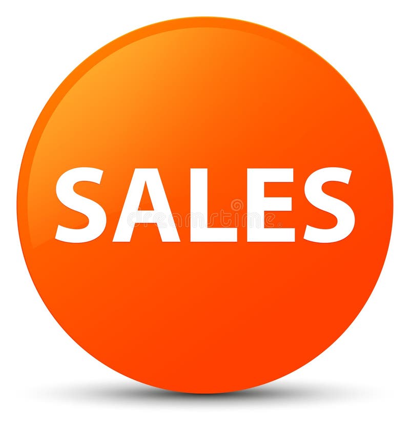 Sales orange square button stock illustration. Illustration of word ...