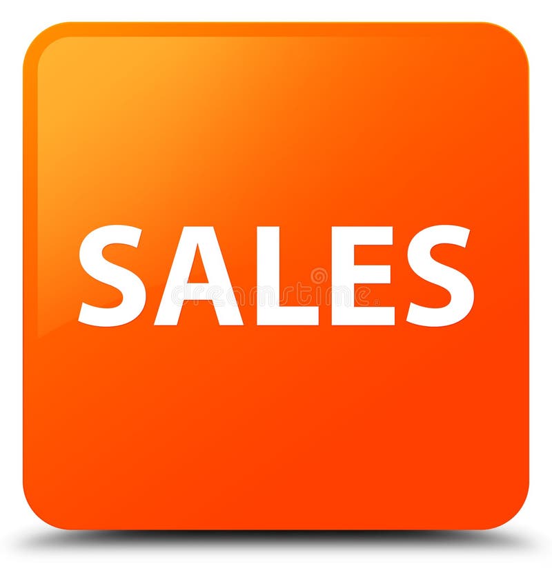 Sales orange square button stock illustration. Illustration of text ...