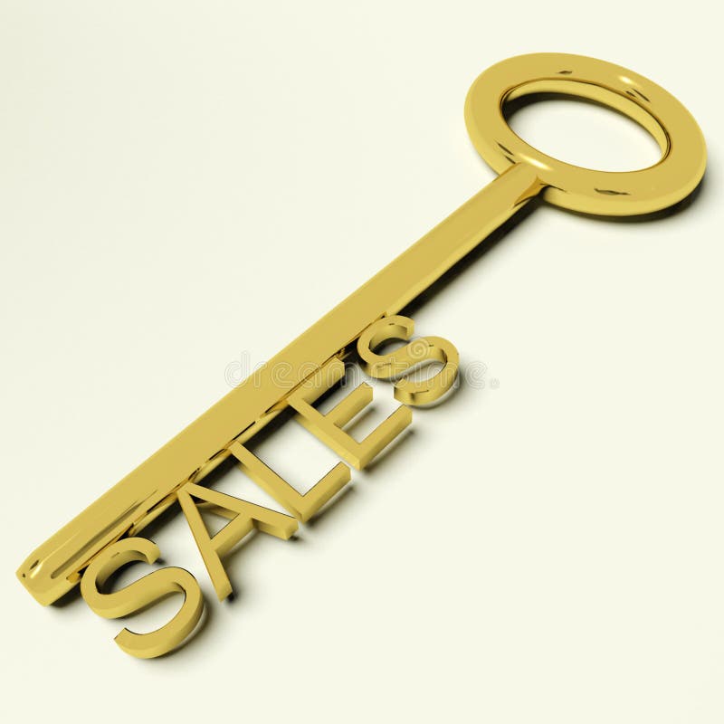 Sales Key Representing Business and Commerce Stock Illustration ...