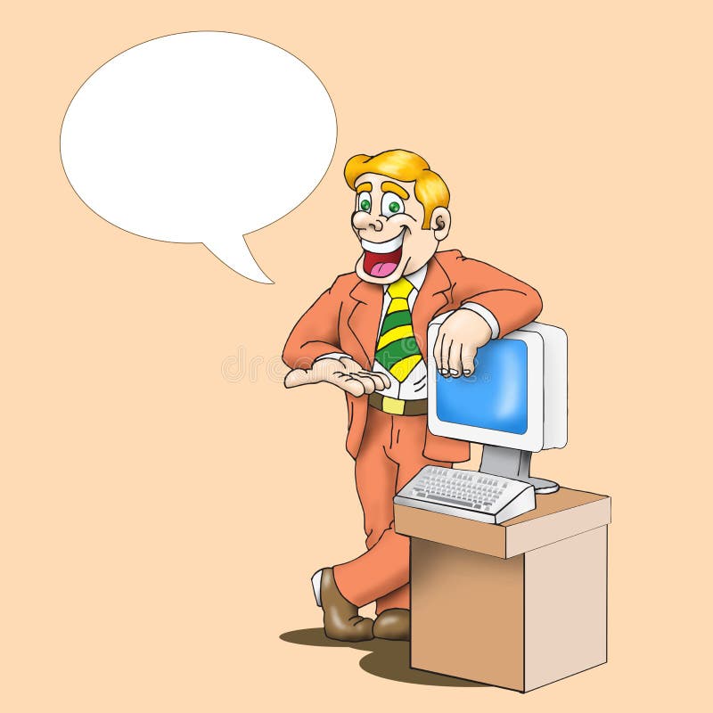 Happy cartoon salesman stock illustration. Illustration of empty - 8360031