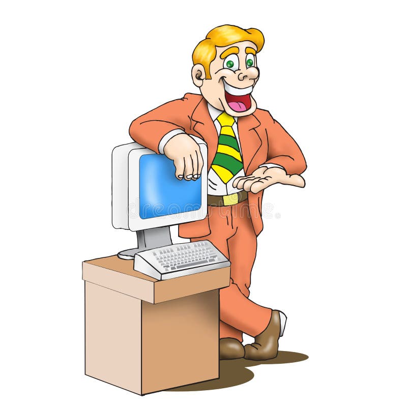 Computer Salesman Clipart