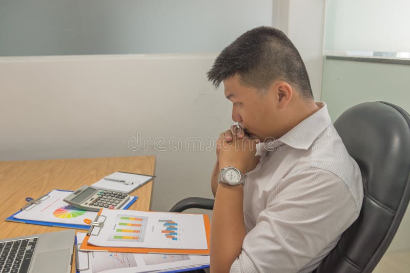 Sales Manager Thinking about Financial Reports Stock Photo - Image of ...