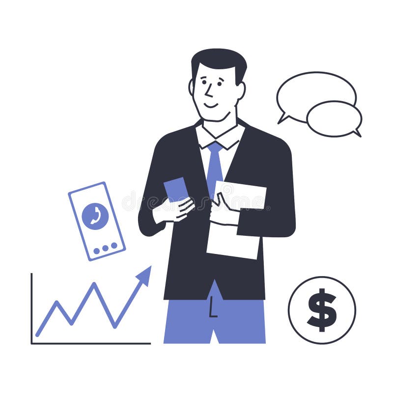 Sales Manager. stock vector. Illustration of professional - 256797542