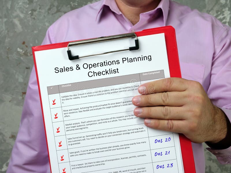 Sales & Operations Planning Checklist Inscription on the Piece of Paper ...