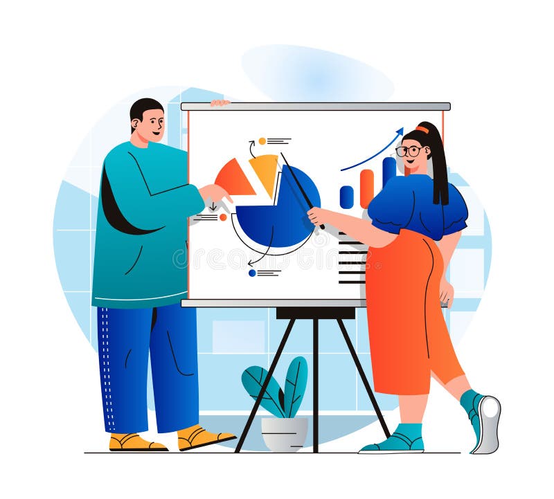 Sales Performance Concept in Modern Flat Design. Stock Illustration ...