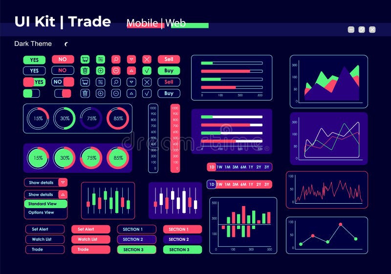 Sales Performance Insights UI Elements Kit Stock Vector - Illustration ...