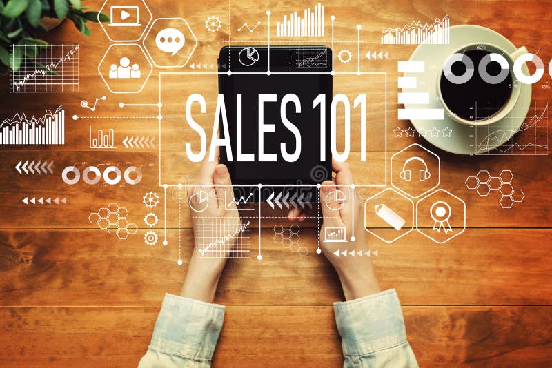 Sales 101 with a Person Holding a Tablet Stock Photo - Image of coffee ...