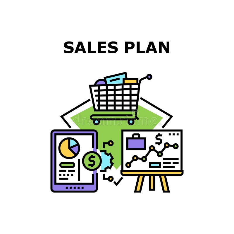 Sales Plan Goal Vector Concept Color Illustration Stock Vector ...
