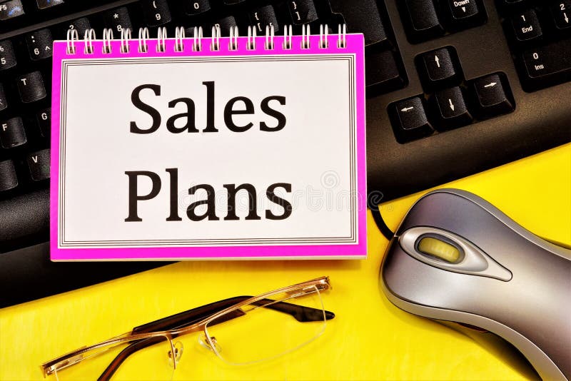 Sales Plan-writing on a Notepad. Long-term Vision of Future Actions ...