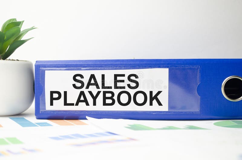 Sales Playbook Words on Blue Folder and Charts Stock Image - Image of ...