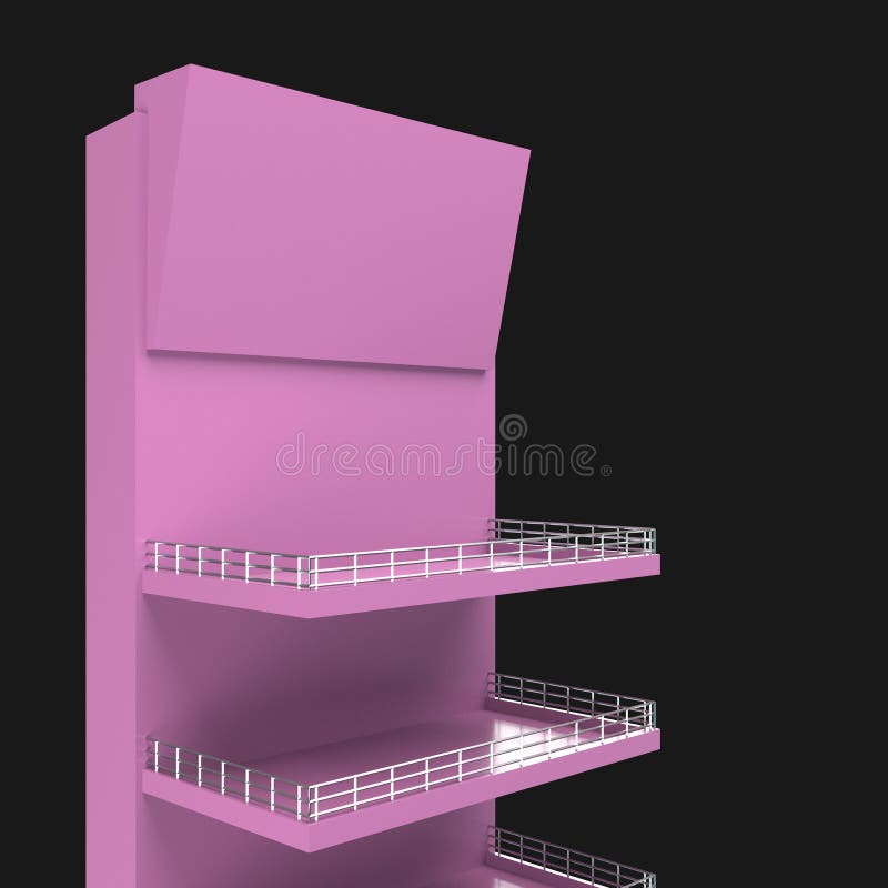 Sales Point Stand 3d Illustration Stock Illustration - Illustration of ...