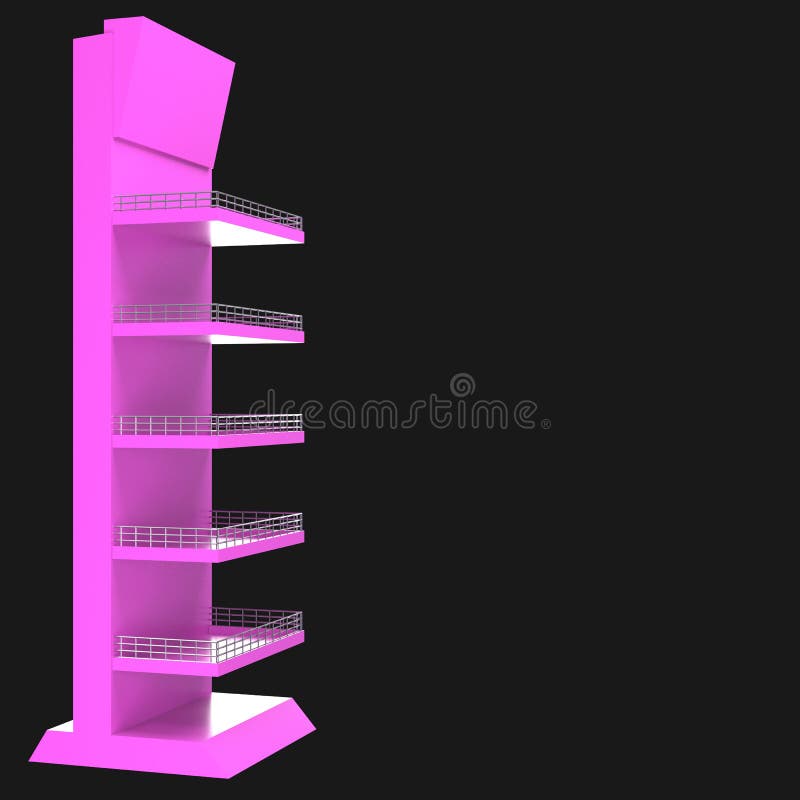 Sales Point Stand 3d Illustration Stock Illustration - Illustration of ...