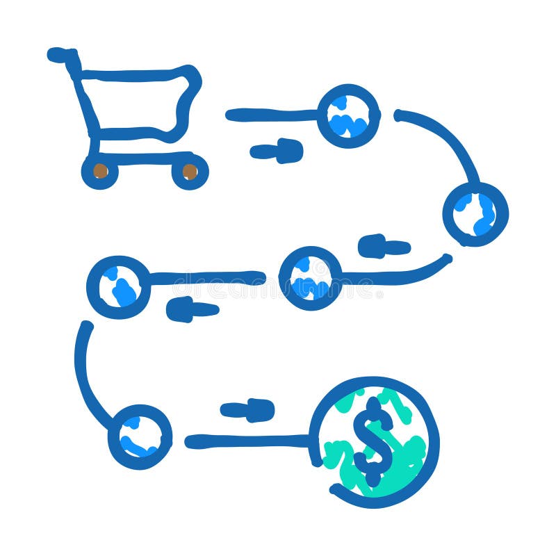 Sales Process Business Process Icon Doodle Illustration Stock Vector ...