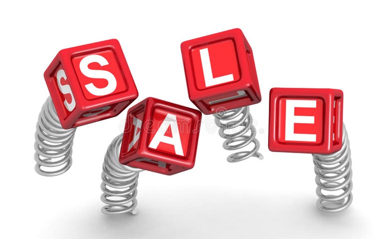 Sales and Promotion Concept Jumping Stock Illustration - Illustration ...