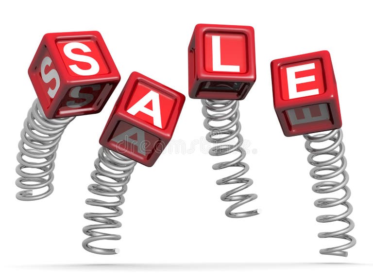 Sales and Promotion Concept Jumping Stock Illustration - Illustration ...