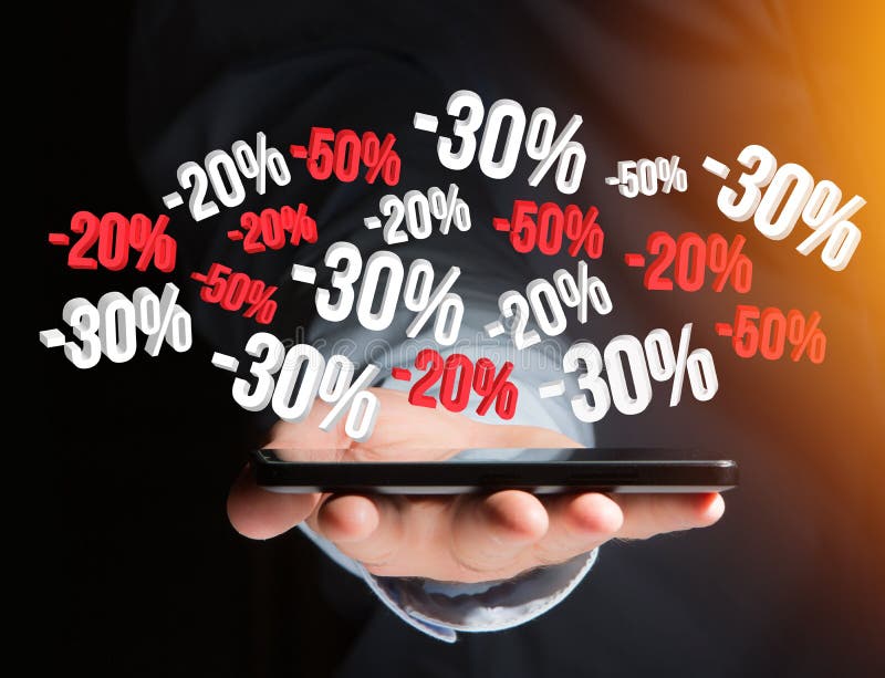 Sales Promotion 20 30 and 50 Flying Over an Interface - Shopping ...