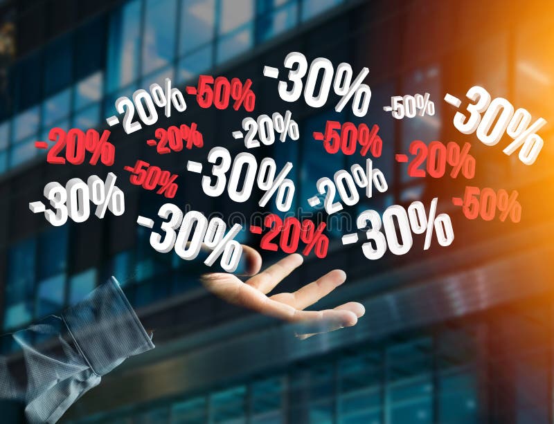 Sales Promotion 20 30 and 50 Flying Over an Interface - Shopping ...