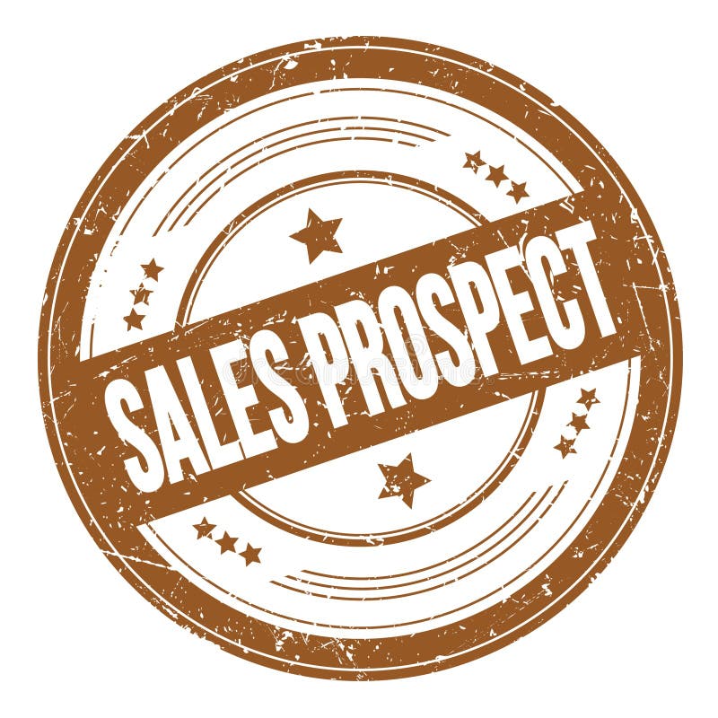 SALES PROSPECT Text on Brown Round Grungy Stamp Stock Illustration ...
