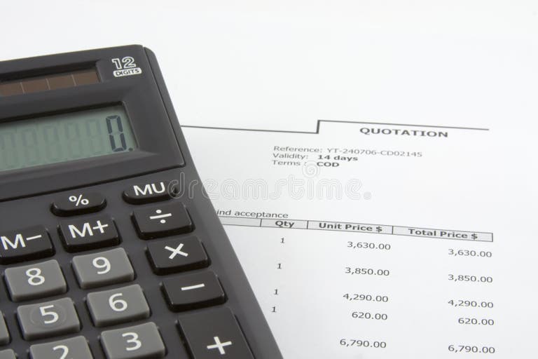 Sales Quotation and Calculator Stock Image - Image of market, quote ...