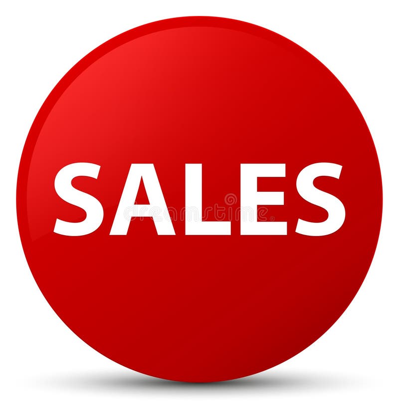 Sales red round button stock illustration. Illustration of button ...