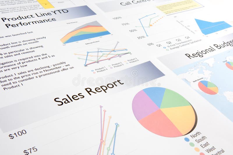 Sales Report stock photo. Image of data, multicolored - 12685110