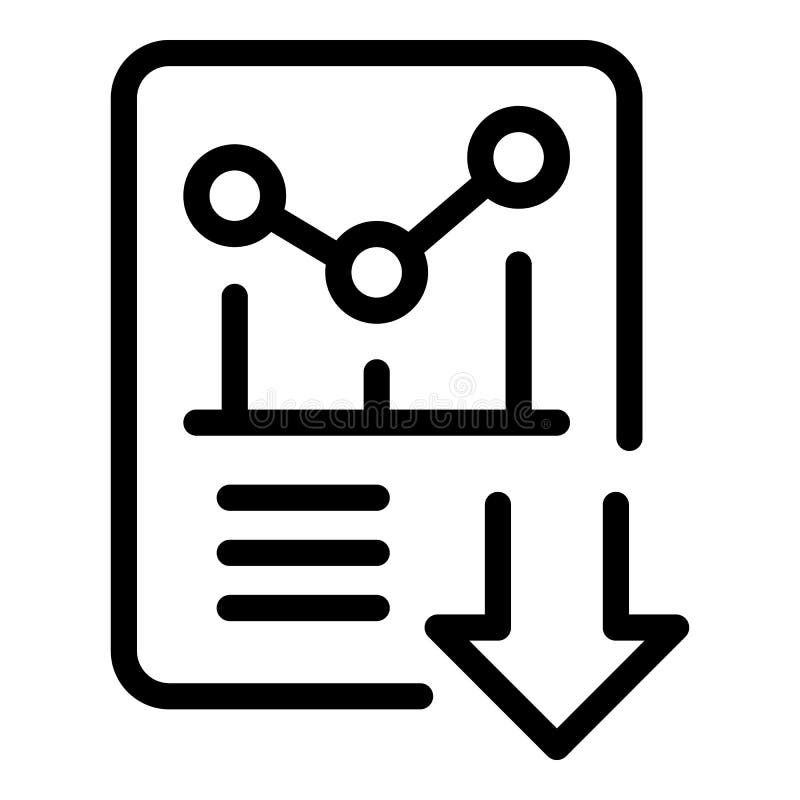Sales Report Line Icon Concept. Sales Report Flat Vector Symbol, Sign ...