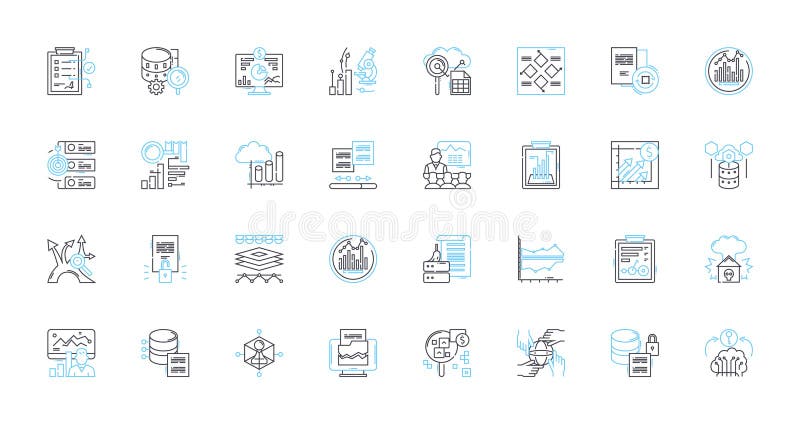 Sales Reports Linear Icons Set. Performance, Revenue, Forecast ...