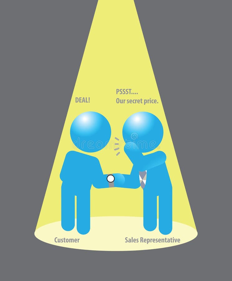 Sales Representative Talk Techniques Customer Deal Stock Vector ...