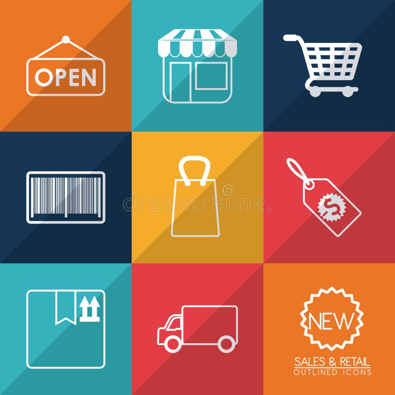 Sales and retail stock illustration. Illustration of commerce - 50584407