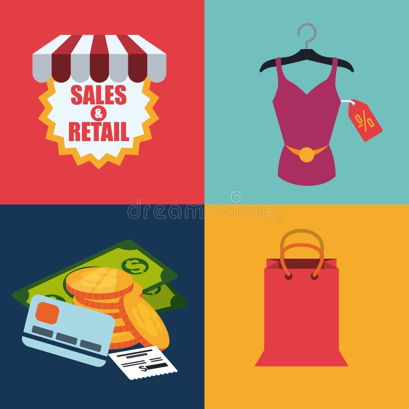 Sales and retail stock illustration. Illustration of commerce - 50584407