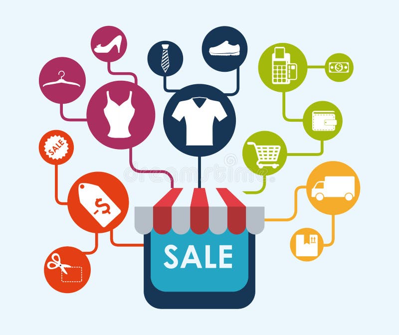 Sales and retail stock illustration. Illustration of labels - 50584371