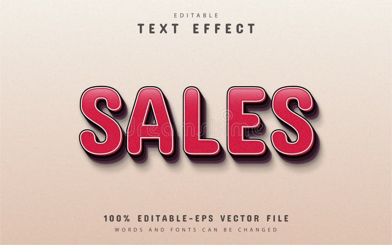 Sales Retro Style Text Effect Stock Vector - Illustration of graphic ...