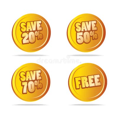 Sales save tags as icons stock vector. Illustration of money - 10598894