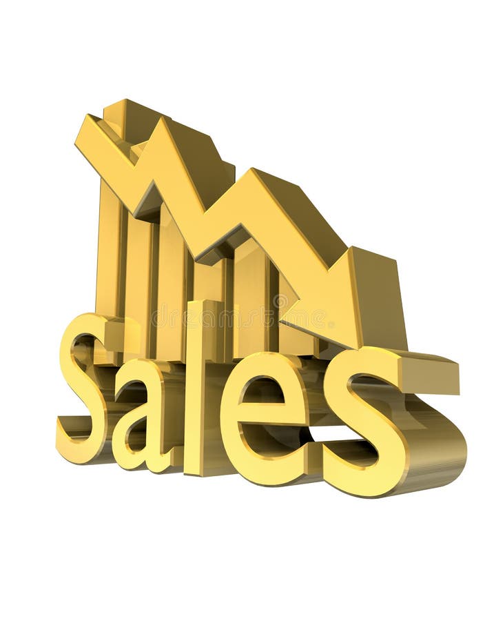 Sales Statistics Graphic in Gold Stock Illustration - Illustration of ...