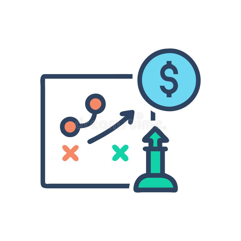 Sales Strategy Icon for Planning Stock Illustration - Illustration of ...