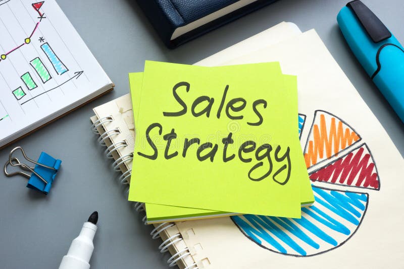 Sales Strategy in Notepad with Charts and Graphs. Stock Image - Image ...