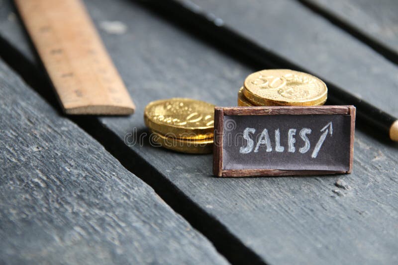 Sales Tag and Piles of Gold Coins Stock Image - Image of sales, table ...