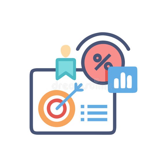 Sales Target Icon for Goals Stock Photo - Illustration of connection ...