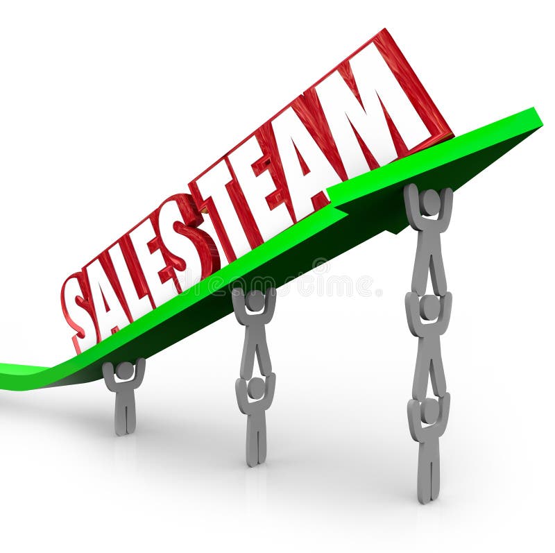 Sales Team Working Together Reaching Selling Goal Stock Illustration ...