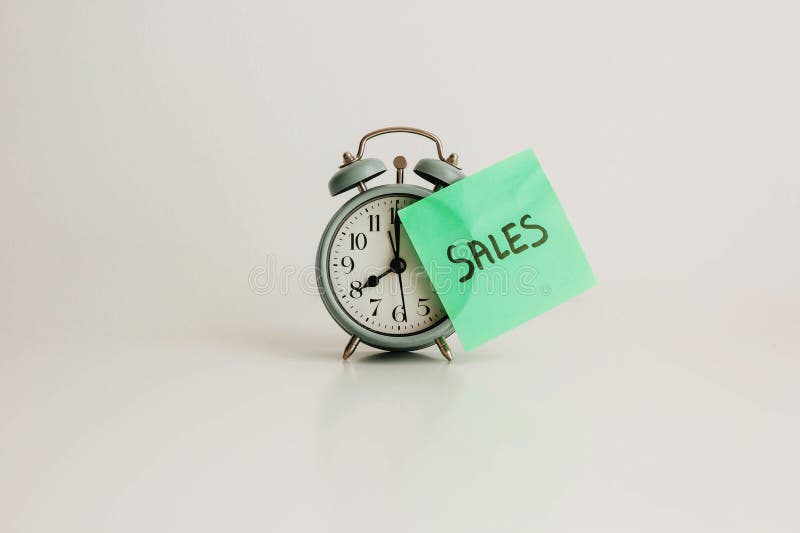 Sales Time Alarm Clock Reminder Stock Photo - Image of deadline, clock ...
