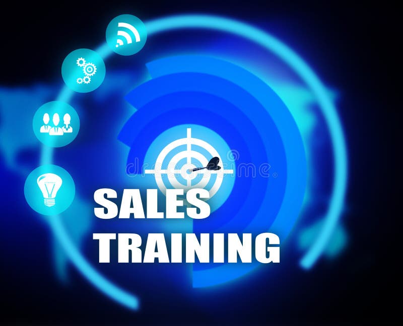 Sales Training Blue Background Model Concept Stock Illustration ...
