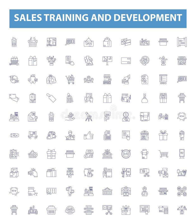 Sales Training and Development Line Icons, Signs Set. Sales, Training ... Sales Training and Development Line Icons, Signs Set. Sales, Training ...