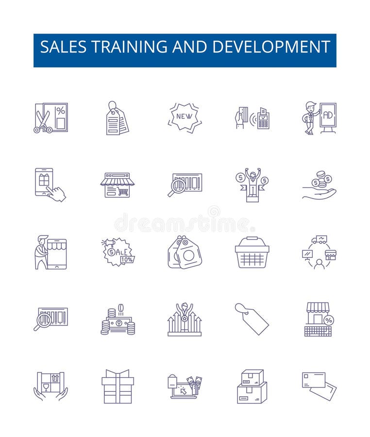 Sales Training and Development Line Icons Signs Set. Design Collection ...
