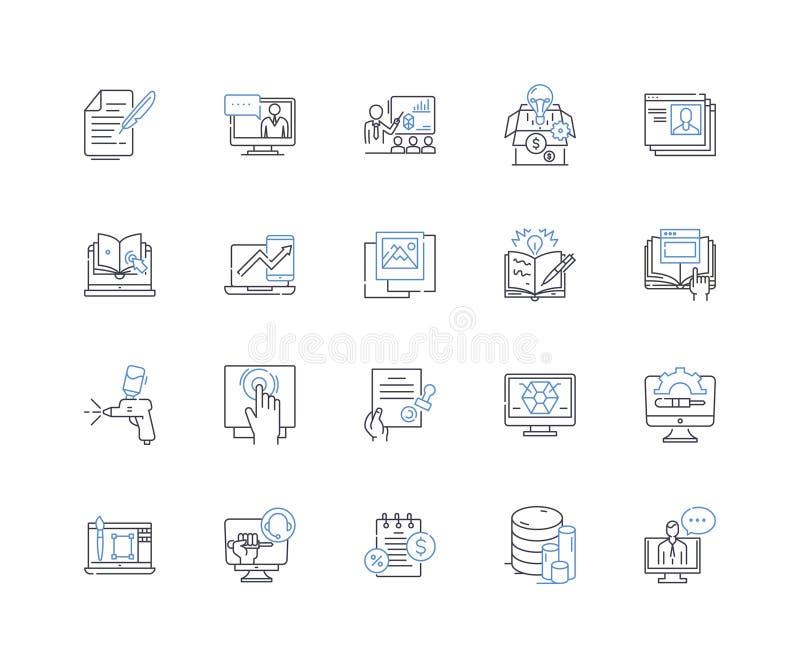 Sales Training Line Icons Collection. Coaching, Techniques, Motivation ...