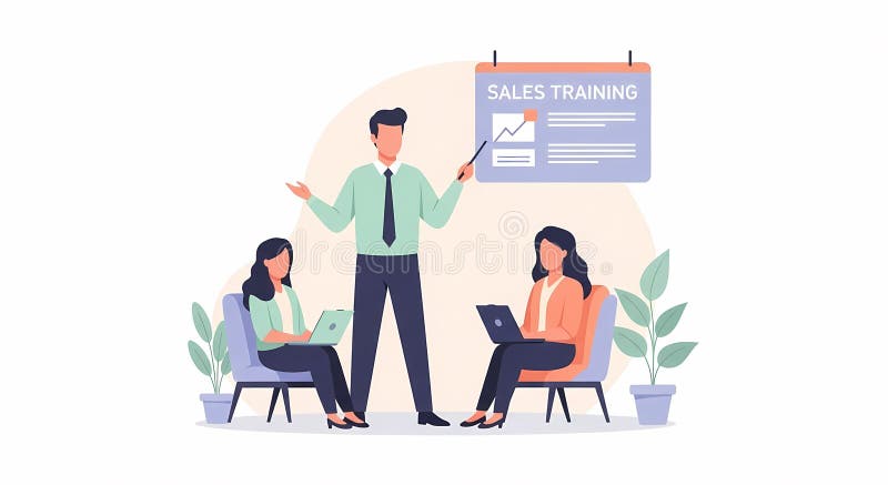 Sales Training Session with Business Team Learning Graph Analysis Stock ...