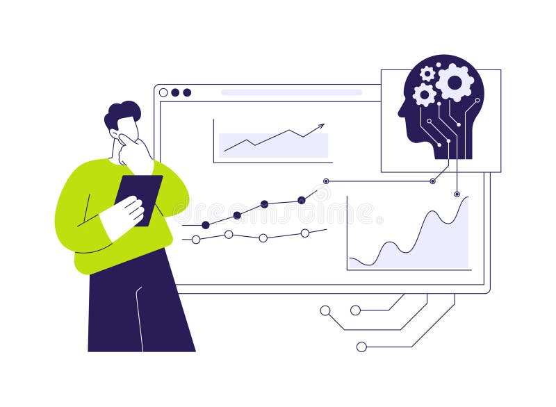 Sales Trend Forecasting with AI Abstract Concept Vector Illustration ...