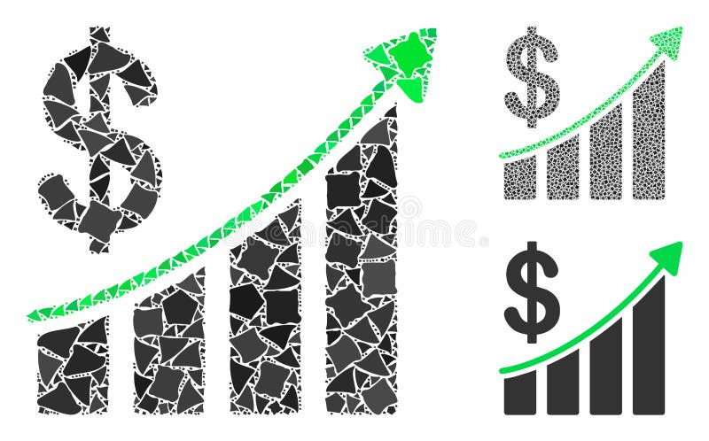 Sales Trend Mosaic Icon of Rough Pieces Stock Vector - Illustration of ...