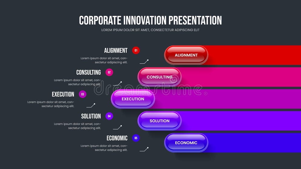 Sales Visualization 5 Step Diagram Slideshow Design. Stock Vector ...