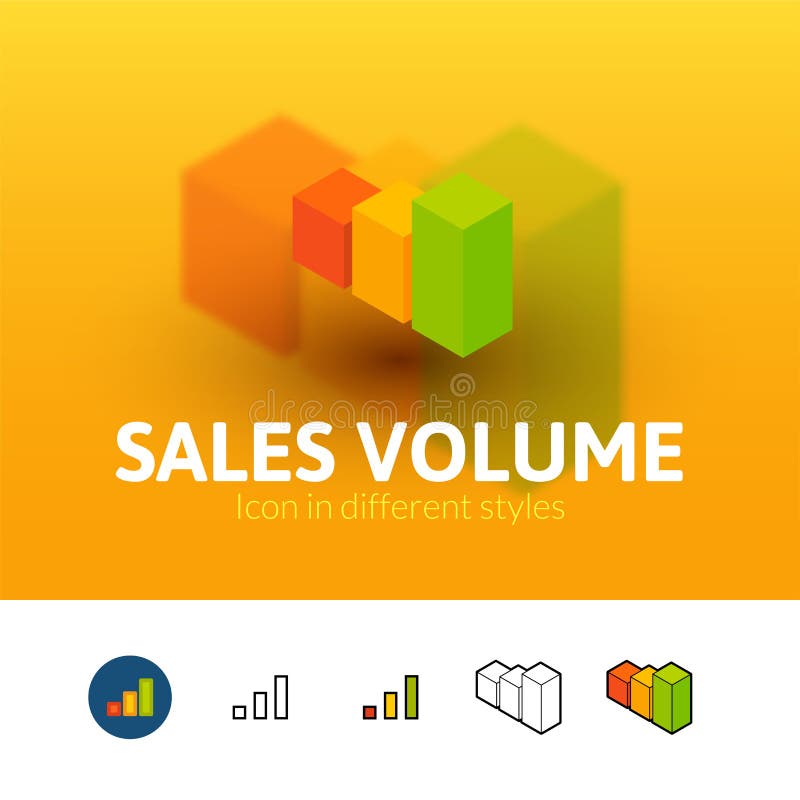 Sales Volume Icon in Different Style Stock Vector - Illustration of ...