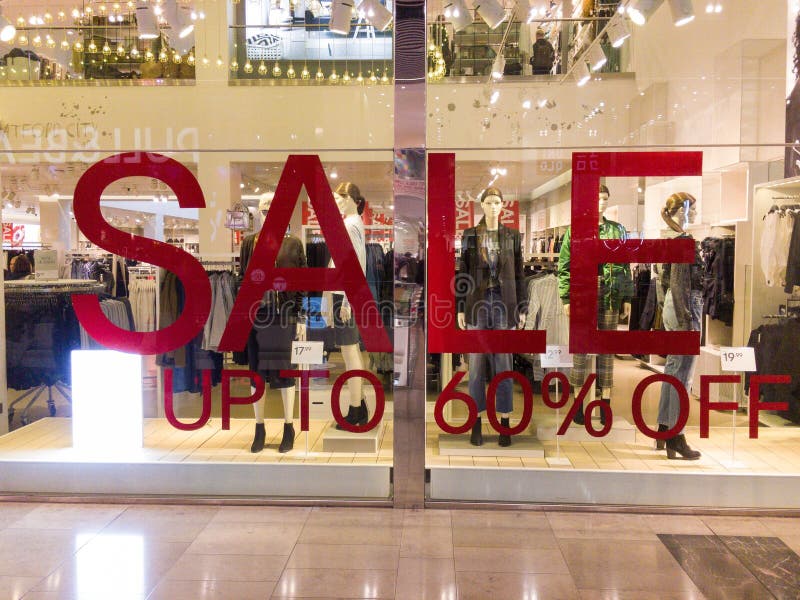 Sales Window Display - Rainy Glass Stock Image - Image of advertisement ...